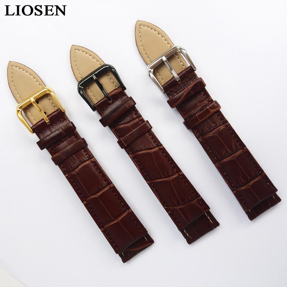 LIOSEN Кафява лента за часовници от естествена кожа 3 цвята от ...