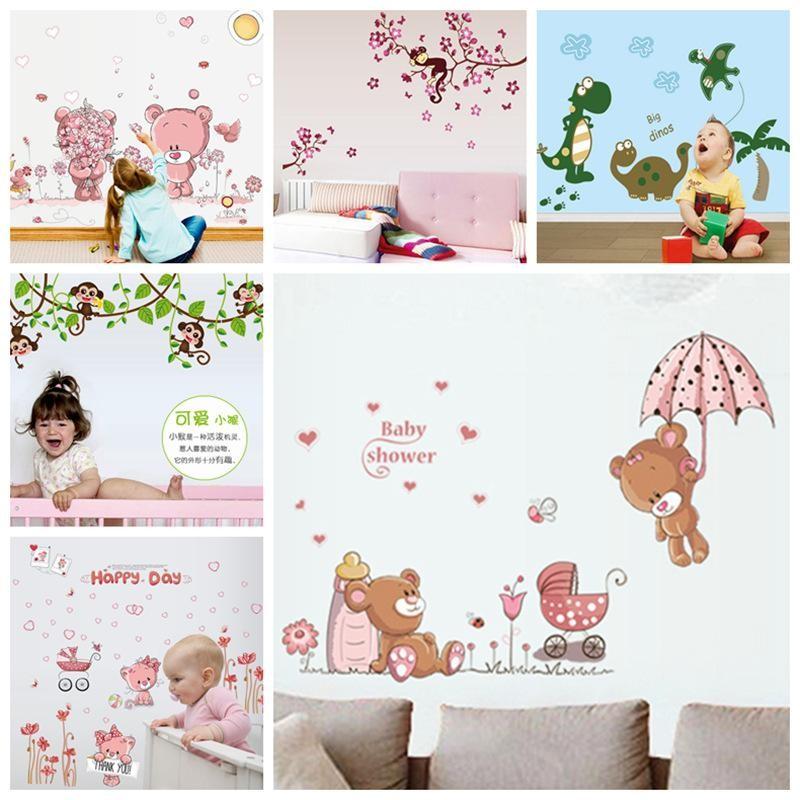 Zs стикер животни стена стикери детска стая декор детска стая стена ...
